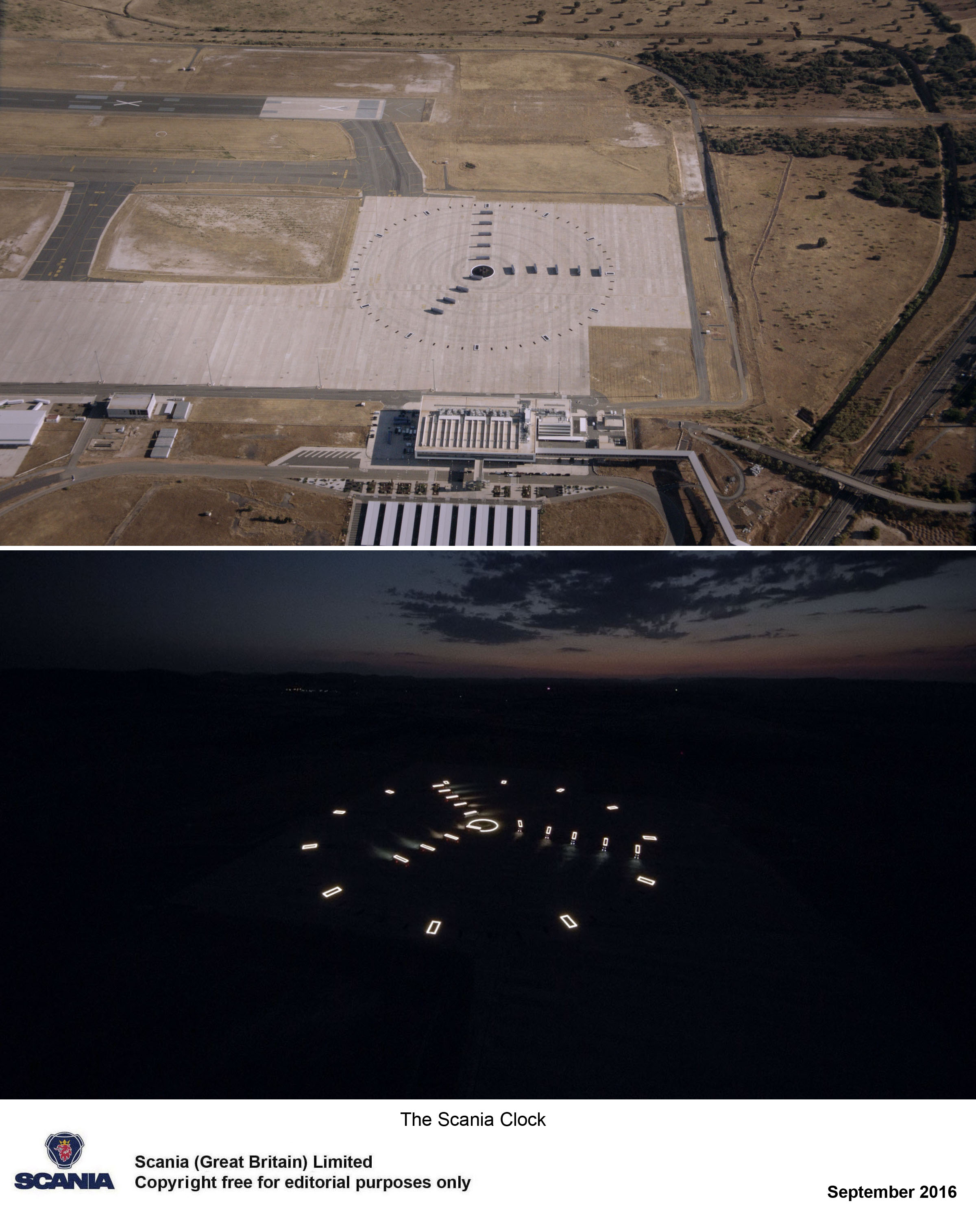 Scania creates the world's first clock made of trucks - Keltruck Scania